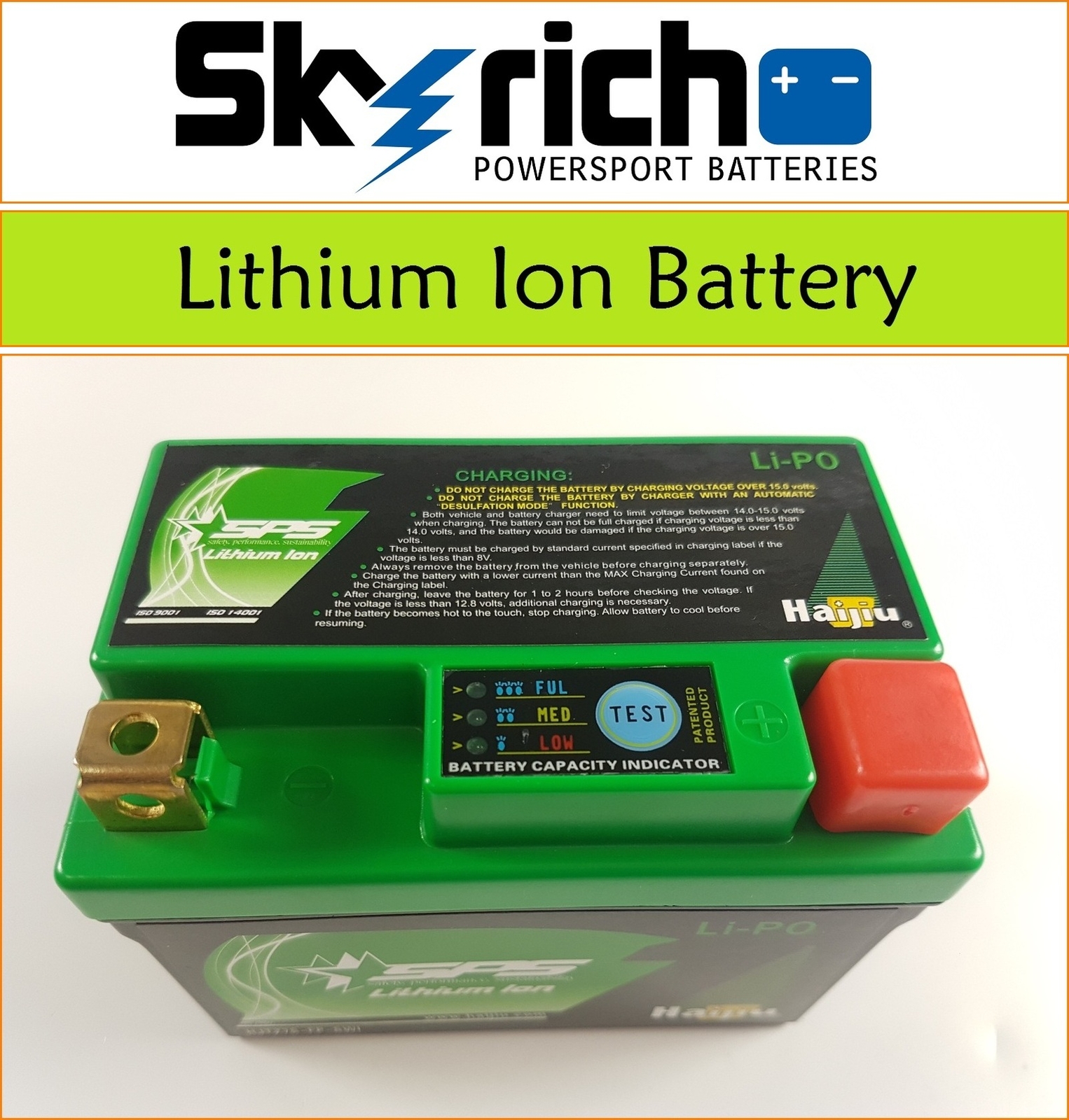 Kawasaki KLX 300 R 2020 [Skyrich Lithium Motorcycle Battery] LIPO07A ...