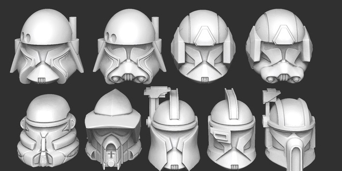Star Wars Legion Miniatures - Clone Helmets Phase 1 Phase 2 ARF Bacara ...