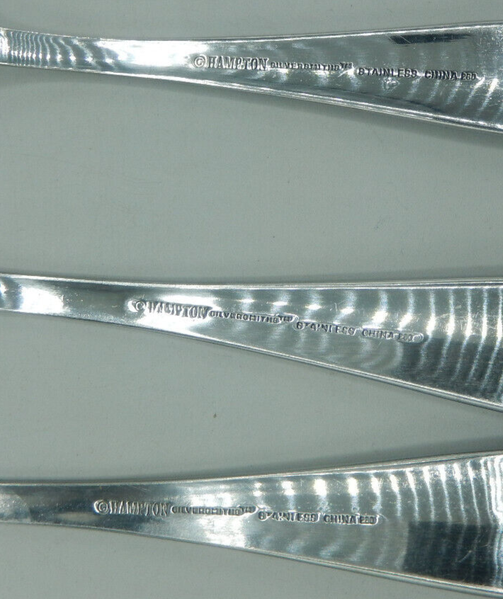 Set of 5 Pieces Hampton Silversmiths LACE FROSTED Stainless 3 Forks ...