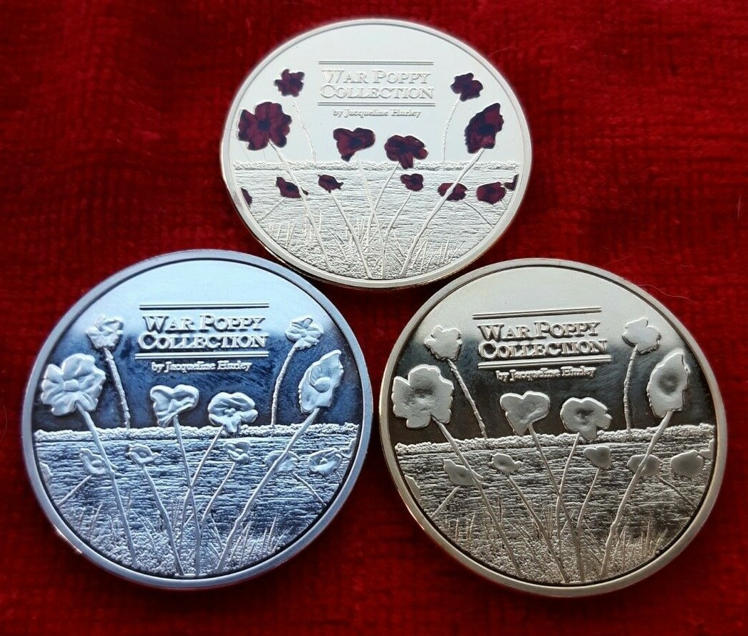 WAR POPPY COLLECTION CHALLENGE COIN 3 COIN SET | eBay