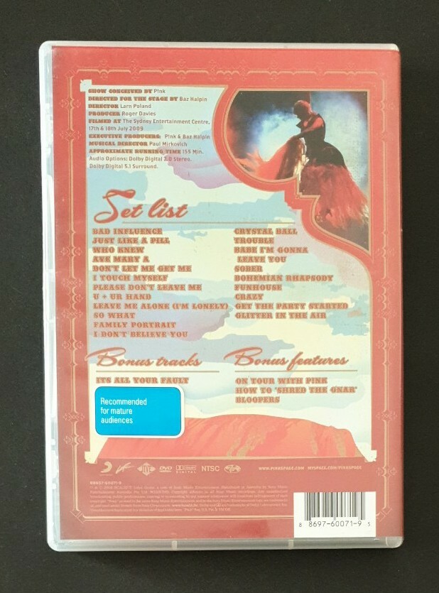 PINK - 'Funhouse Tour - Live In Australia' 2009 Music Concert DVD | eBay