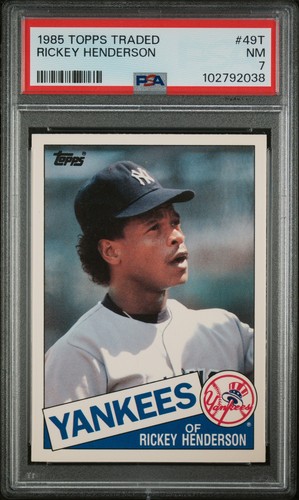 1985 TOPPS TRADED #49T RICKEY HENDERSON PSA 7 | eBay