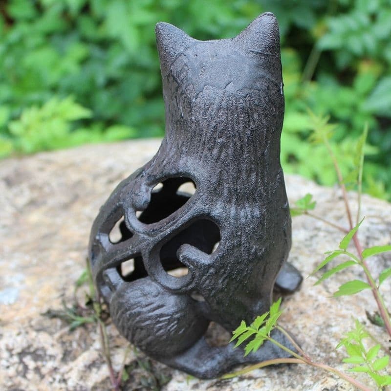Iron Cute Cat Garden Statue 10cm x 8.2cm x 15cm Figurine | eBay