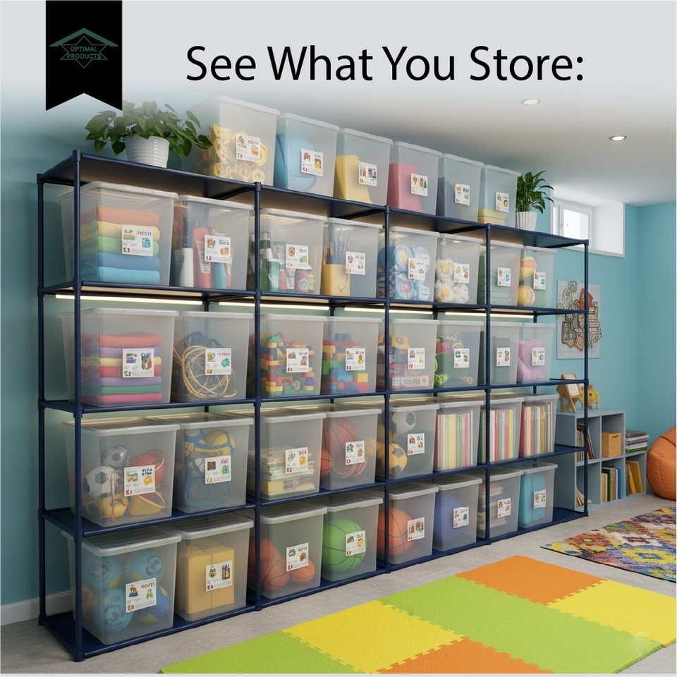 Set Of 5 Plastic Storage Box Boxes WITHOUT LIDS UK MADE Home Office ...