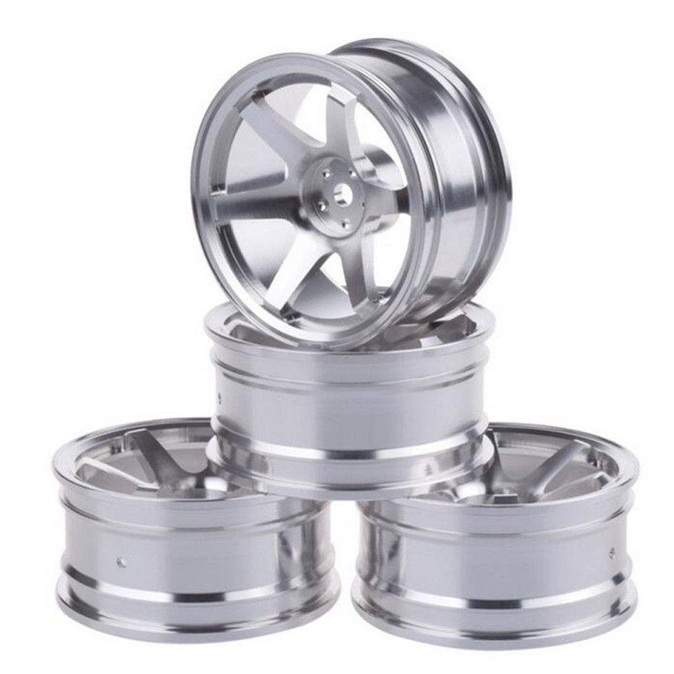 4Pcs Universal 1/10 Aluminum Alloy RC Car Crawler Hex Hub Wheel Rims ...