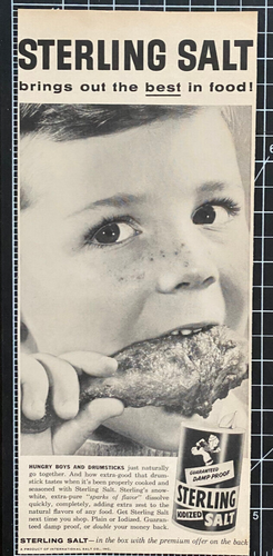 Sterling Salt Hungry Boy Eating Fried Chicken Damp Proof Vintage Print ...