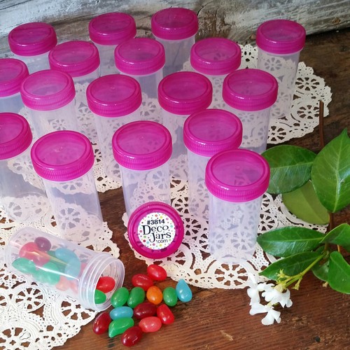 18 JARS PINK Caps 1.5oz Container Bottles Birthday Party Favors #3814 ...