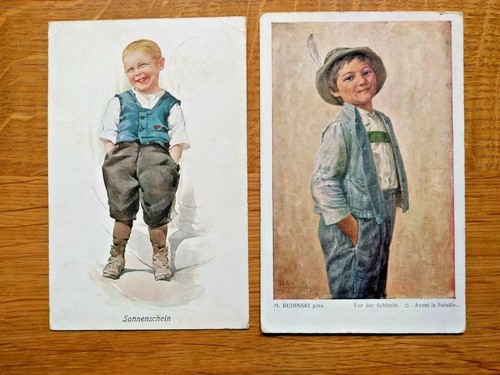 2 Postcards 1914 / 1929 arts: German boys | eBay