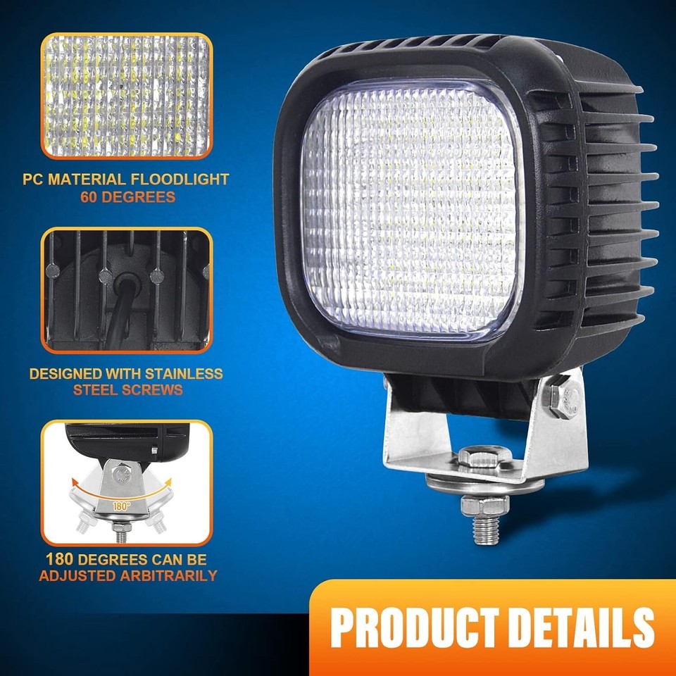 Willpower 2 Pieces 5 inch 40W LED Work Light Pods Flood Beam Driving ...