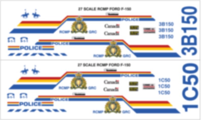 1/26 SCALE RCMP F-150 DECALS - FITS 1:24 MOTORMAX F150 DIECAST - NEW ...