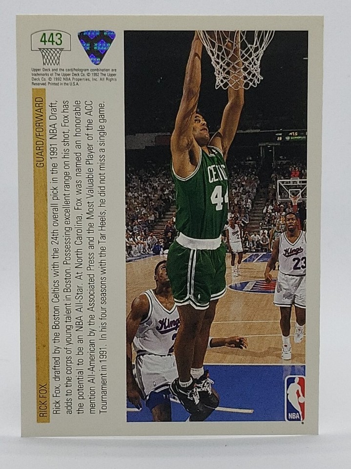 1991-92 Upper Deck Top Prospects #443 Rick Fox, Boston Celtics Free ...