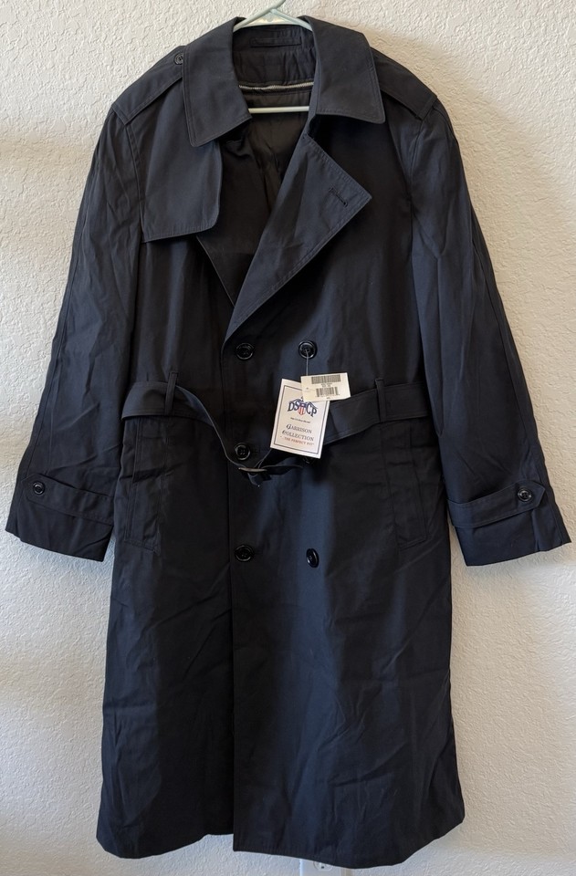 NWT DSCP Garrison Collection Trench Coat All Weather Rain Coat Black ...