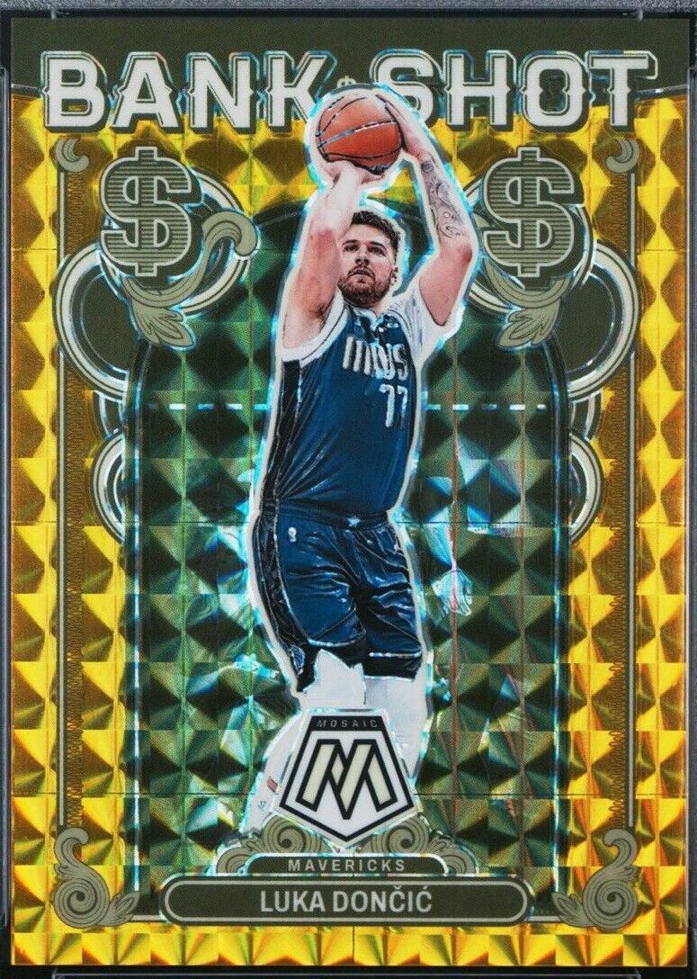 2023-24 Panini Mosaic - Bank Shot Luka Dončić #16 Gold Mosaic Prizm /10 ...