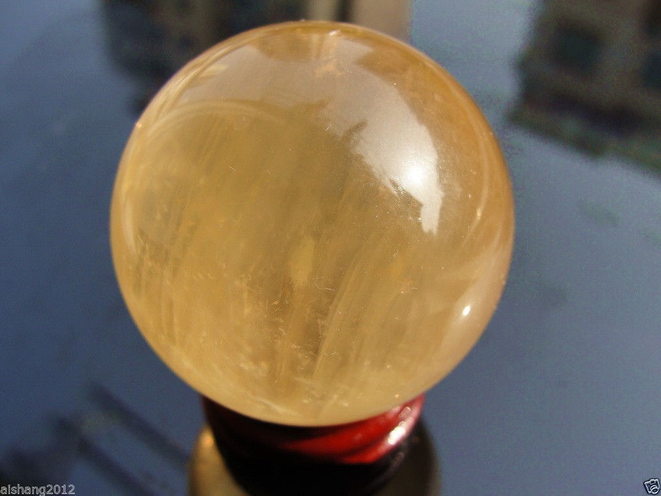 NATURAL CITRINE CRYSTAL SPHERE BALL HEALING GEMSTONE 40MM +Stand Hot | eBay