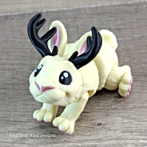 3D printed Mini Jackalope Articulated Flexi Fidget Toy Bunny Rabbit ...