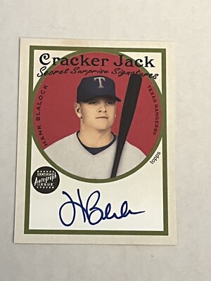 Hank Blalock 2005 Topps Cracker Jack Secret Surprise Mini Autograph ...