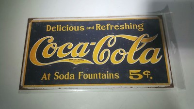 New Sealed Coke Weathered 1910 Logo Tin Sign 16 x 9in collectors ...