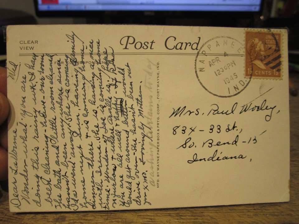 K9 Old INDIANA Postcard Nappanee Public Library WHY WAS THIS BUILDING ...