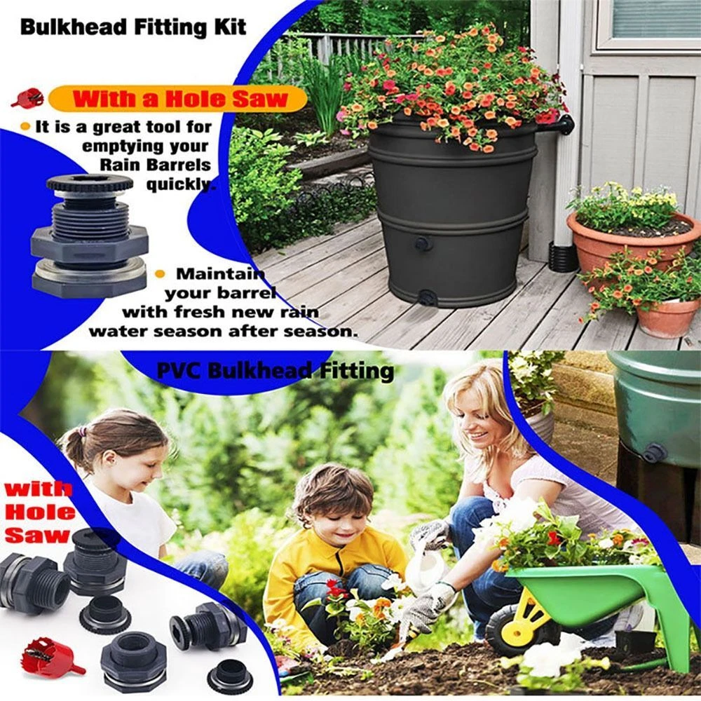 Garden Hose Bulkhead Connector 3 4 Bucket Barrel Tank | Fasci Garden