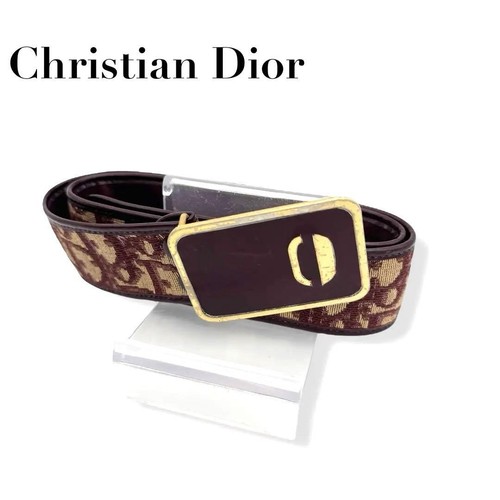Authentic Christian Dior Trotter Patter Red Belt CD Buckle For 65-75cm ...