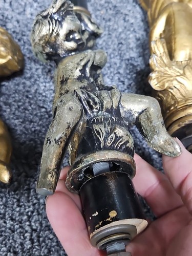 Set Of 6 Hollywood Regency Cherub Lamp Table Spacer Replacement Vintage ...