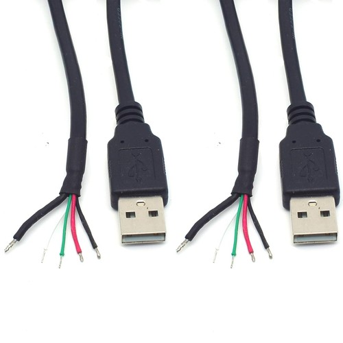 2PCS USB Pigtail 5 Wire, 1M/3.3FT USB 2.0 Male 5Pin Bare Cable Pigtail ...