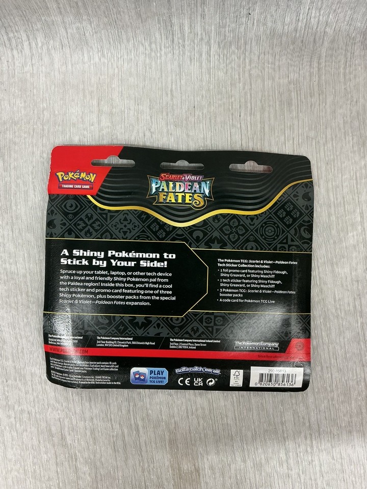 Pokemon TCG Paldean Fates Tech Sticker Collection 3 Packs - Maschiff | eBay