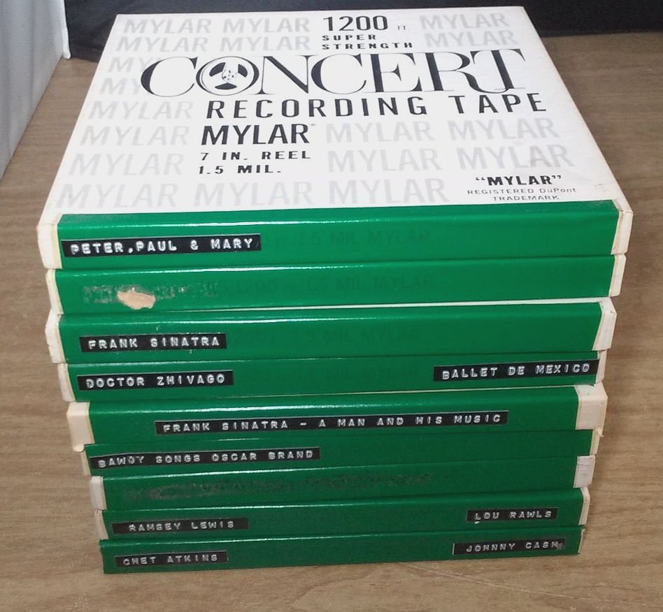 Vintage Lot of Reels 9 Mylar Concert 7" 1200 ft. Recording Tapes | eBay