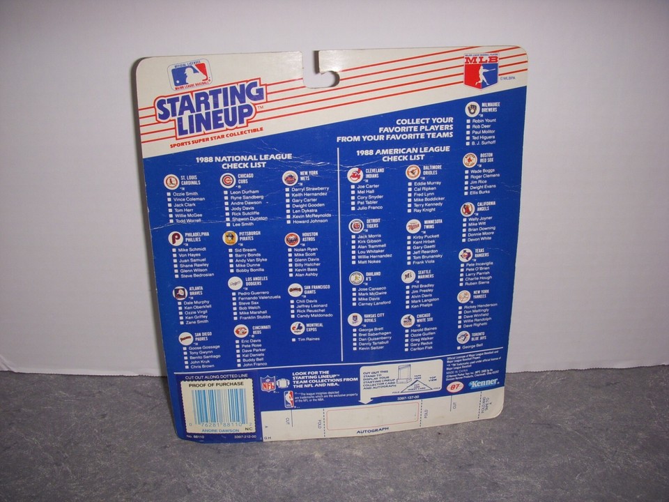 STARTING LINEUP BASEBALL 1988 ANDRE DAWSON #8, CHICAGO CUBS BLUE JERSEY ...