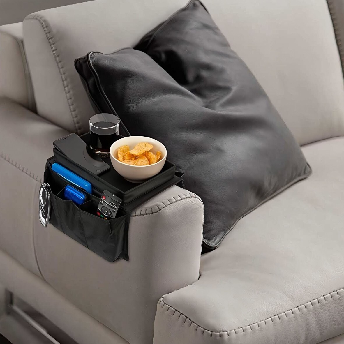 Sofa Chair Arm Rest Organiser Tray Armchair Caddy Storage Holder 4 Tidy ...