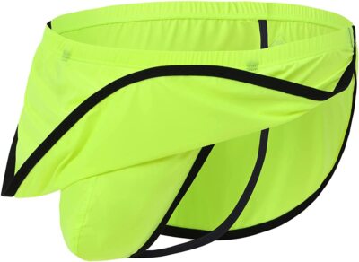 Mens Sexy Boxer Shorts Built in Pouch Thong G-String Split Side Short ...