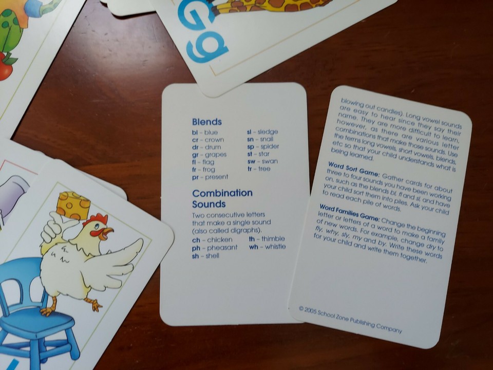 School Zone Phonics Made Easy Flash Play Cards Picture Cards Complete ...