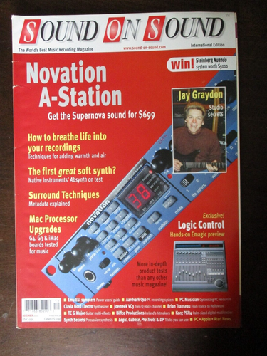 SOUND ON SOUND MAGAZINE NDECEMBER 2001 NOVATION A-STATION JAY GRAYDON ...