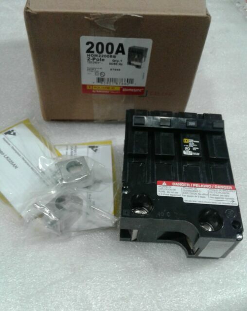 Square D HOM2200BB 200 Amp 2 Pole Circuit Breaker for sale online | eBay