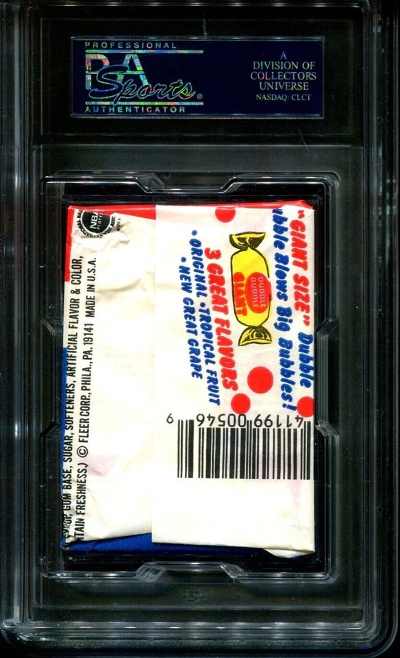 1986 86 Fleer PSA 8 Basketball Wax Pack Magic Johnson Sticker On Back ...