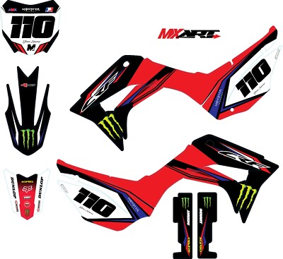 Custom Graphics Kit Fits Honda CRF110 fits 2019 - 2023 Surge style ...