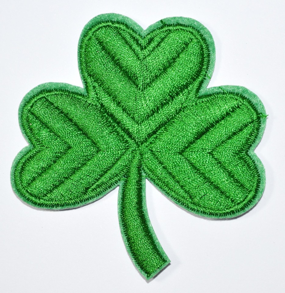 20x three leaf clover st. patrick's day irish shamrock iron on patch ≈7 ...
