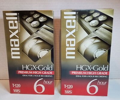 Lot of 2 New Maxwell VHS T-120 6 Hour High Grade Blank VCR Video Tapes ...