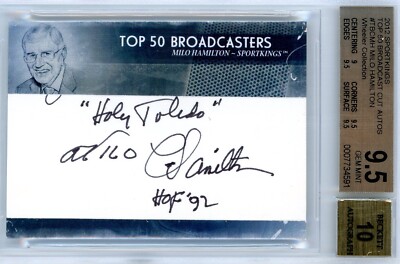 2012 SPORTKING TOP 50 BROADCAST AUTO 1/1 #TBCMH MILO HAMILTON BGS 9.5 ...
