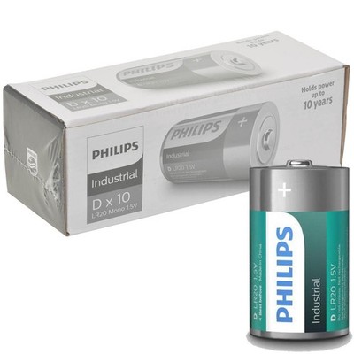 10x Philips LR20 D Size Industrial Alkaline Batteries Bulk Pack | eBay UK