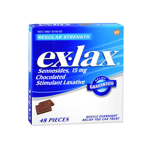 Ex-Lax Chocolated Stimulant Laxative Pieces Regular Strength Box Of 1 ...