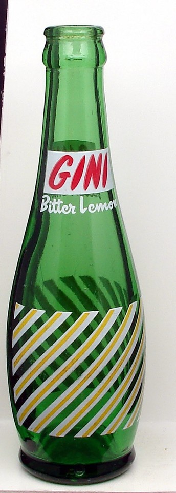 Gini Bitter Lemon; 3-color ACL soda pop bottle | eBay
