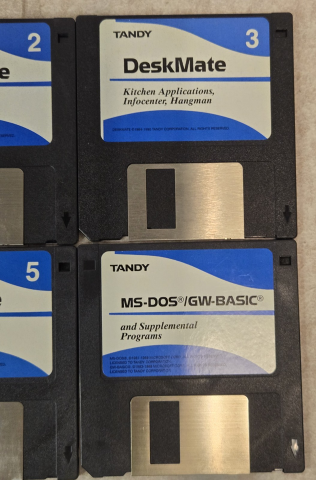 Tandy Deskmate MS-DOS 3.5" Floppy Disk OEM Lot 6 Disks UNTESTED | eBay