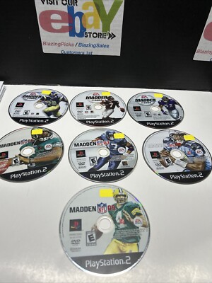 Madden NFL 03,04,05,06,07,08,09 Playstation 2 PS2 Video Game Discs ONLY ...