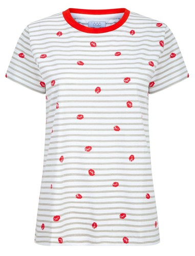 New Women's Ladies Kiss Lips Print Short Sleeve Crew Neck T-Shirt Tops ...