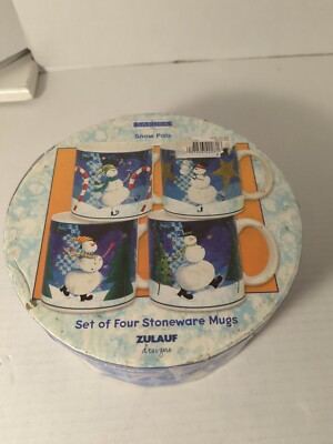 Set (4) Oneida Sakura SNOW PALS Snowmen Winter Coffee Tea Mugs Cups New ...