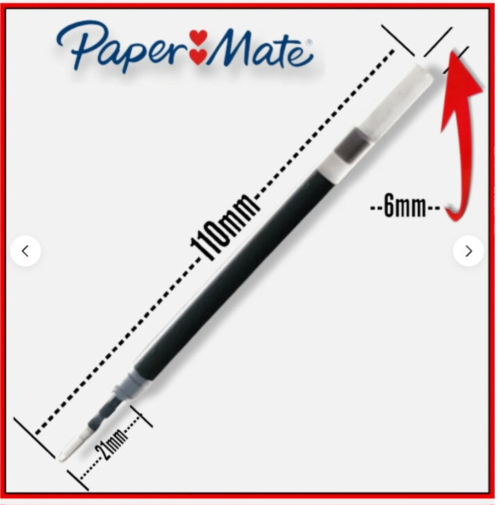 Paper Mate InkJoy Pen Gel Refill 0.7mm Medium Tip Nib BLACK INK Pack of ...