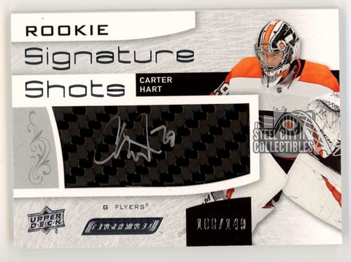 Carter Hart 2019-20 Upper Deck Engrained Rookie Signature Shots Auto ...