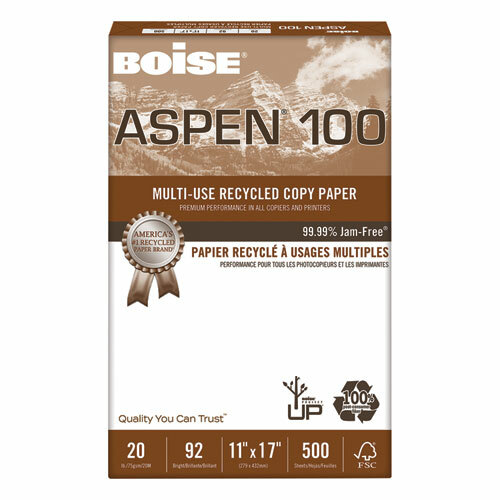 ASPEN 100 Multi-Use Recycled Paper, 20lb, 11 x 17, White, 2500/case ...