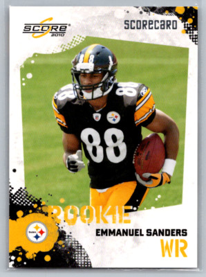 2010 Emmanuel Sanders SCORE Scorecard Rookie RC #361 Steelers /499 | eBay